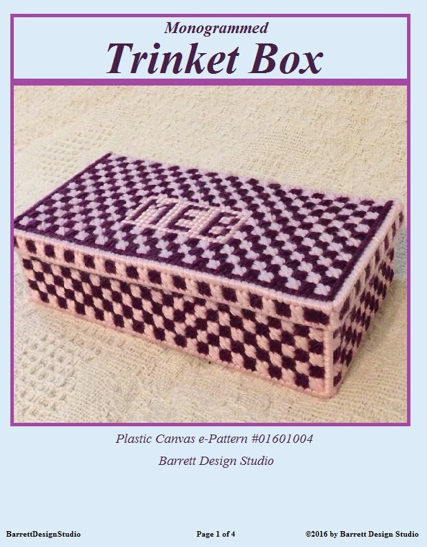 Monogrammed Trinket Box With Hinged Lid - Organizer for Kids and Adults ...