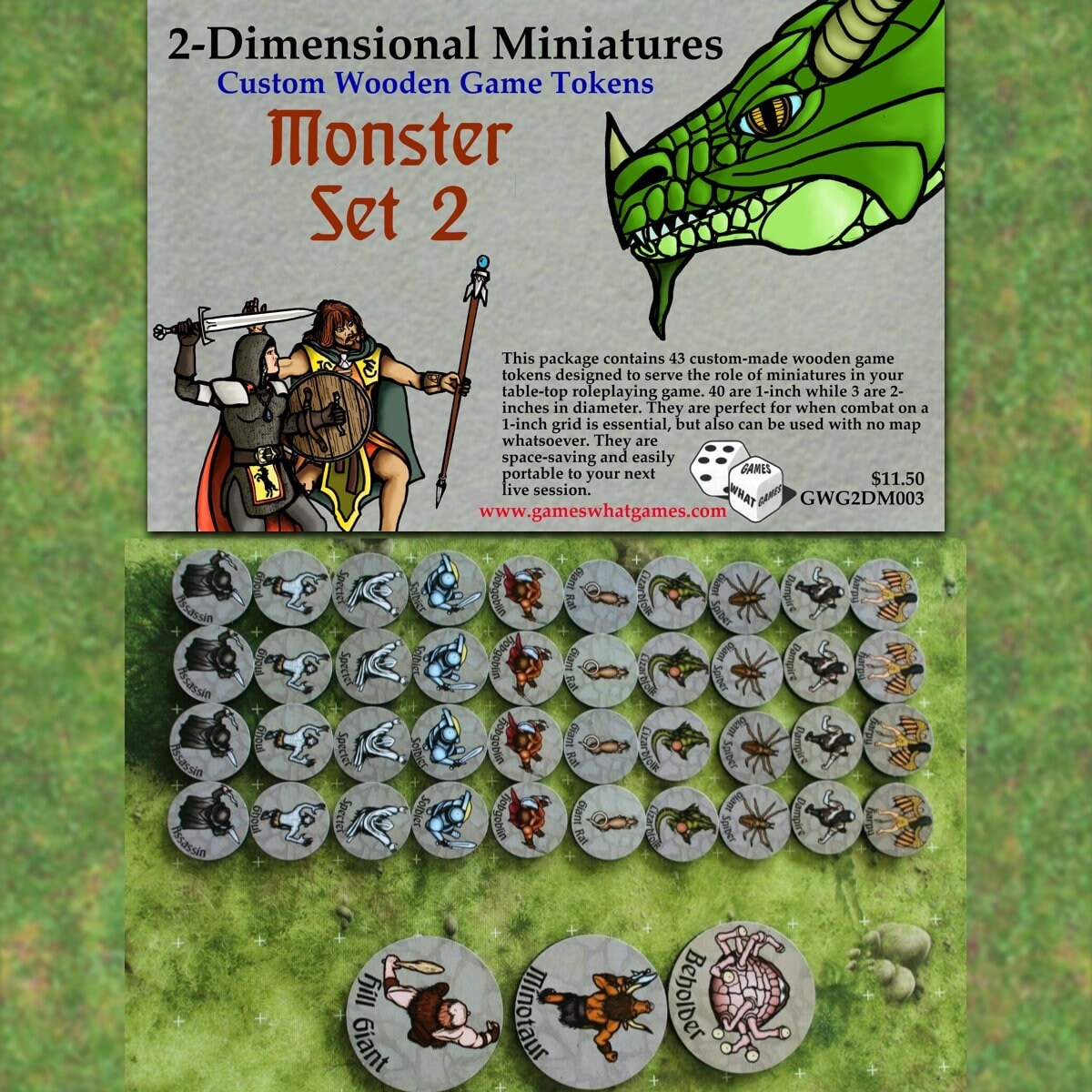 Monster Expansion 2 Tabletop RPG 2-dimensional Miniatures Game Tokens D ...