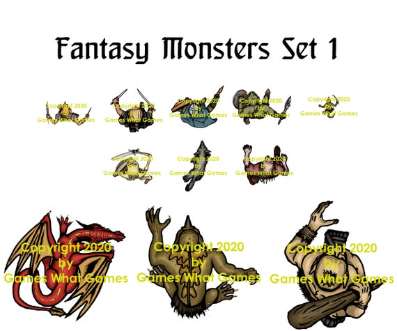 Fantasy Monster Set One VTT Token for Online Fantasy RPGS - Etsy
