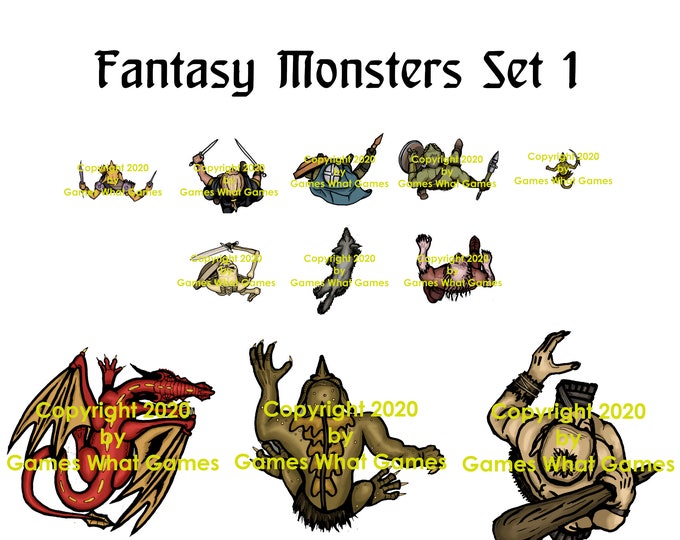 Monster Expansion 5 Tabletop RPG 2-dimensional Miniatures Game Tokens D ...