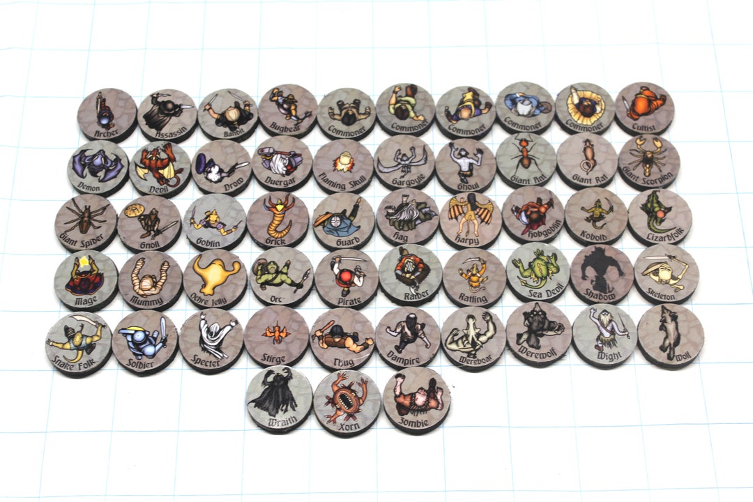 YOU PICK 40 Mediums or 20 Larges or a Combo Tabletop RPG 2-dimensional ...