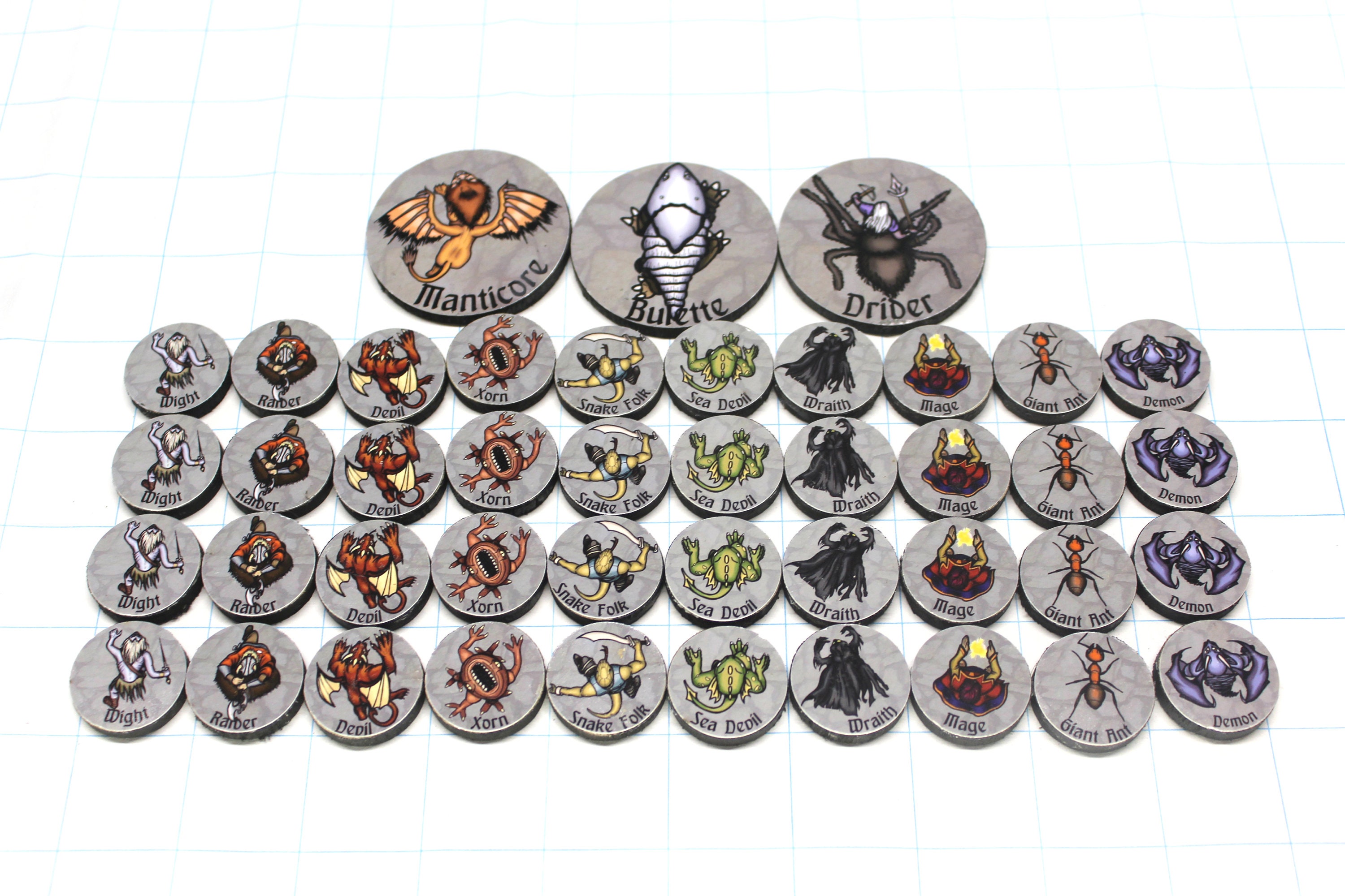 Monster Expansion 5 Tabletop RPG 2-dimensional Miniatures Game Tokens D ...