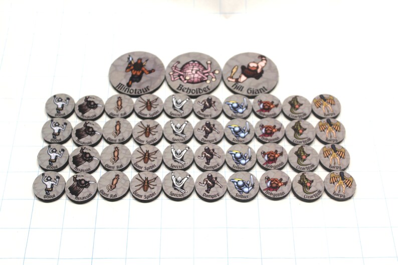 Monster Expansion 2 Tabletop RPG 2-dimensional Miniatures Game Tokens D ...