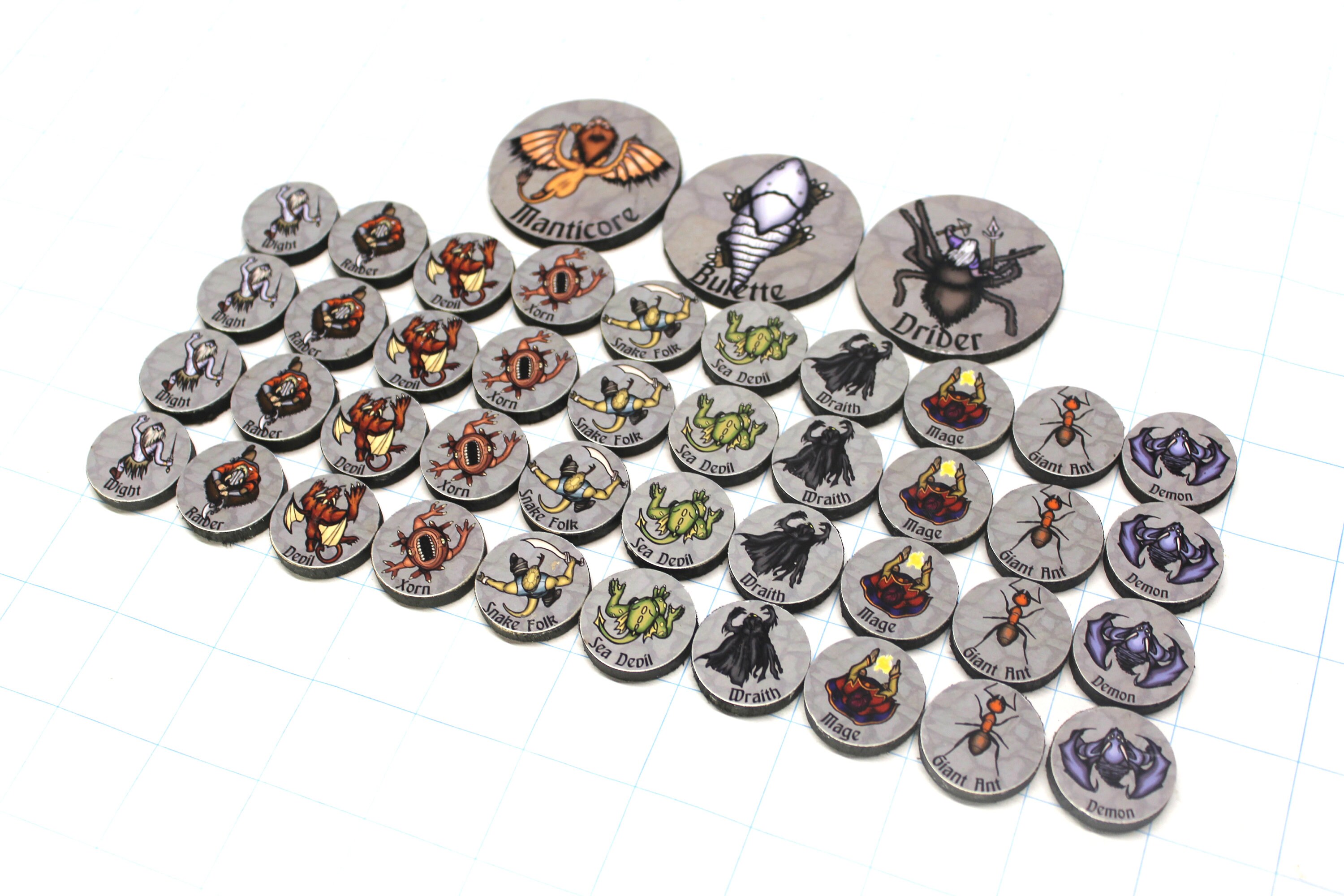 Monster Expansion 5 Tabletop RPG 2-dimensional Miniatures Game Tokens D ...