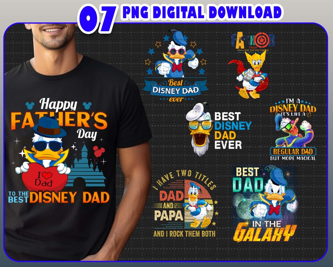 Donald Duck Best Dad Ever Bundle PNG, Disneyland Fathers Day 2024 ...