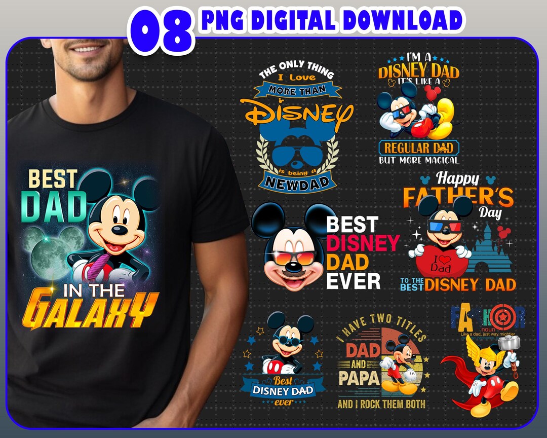 Mickey Mouse Best Dad Ever Bundle PNG, Disneyland Fathers Day 2024 ...