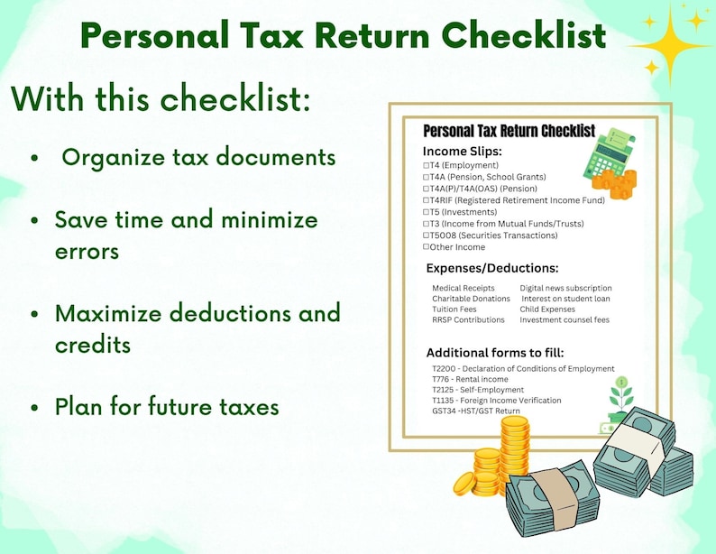 Tax Checklist Preparer Checklist Cheat Sheet Tax Return Income - Etsy