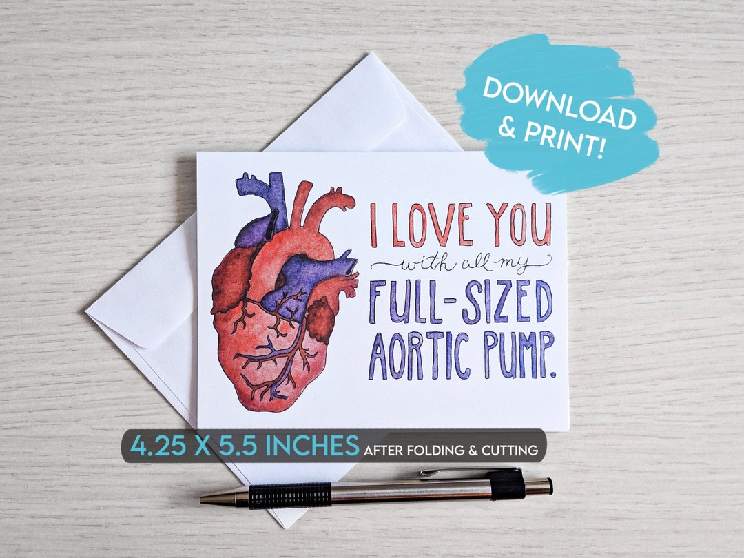PRINTABLE Friends Show Anniversary Card, Aortic Pump Card for Loved One ...