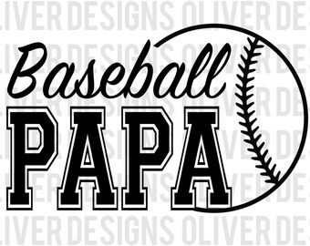 Baseball Papa Svg | Etsy