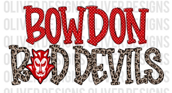 Bowdon Red Devils PNG Digital Download Leopard | Etsy
