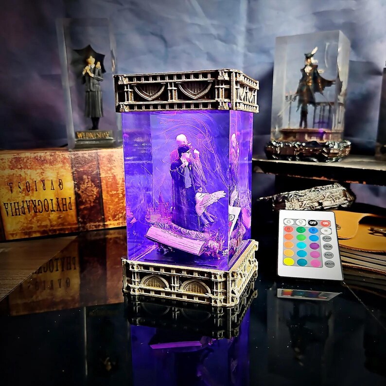 Harry Potter & Lord Voldemort Resin Lamp Resin Epoxy Lamp, Handmade ...