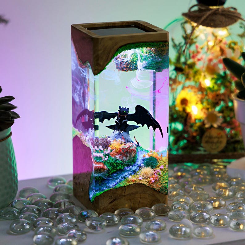 Toothless How to Train Your Dragon Resin Lamp Epoxy Art Night Light ...