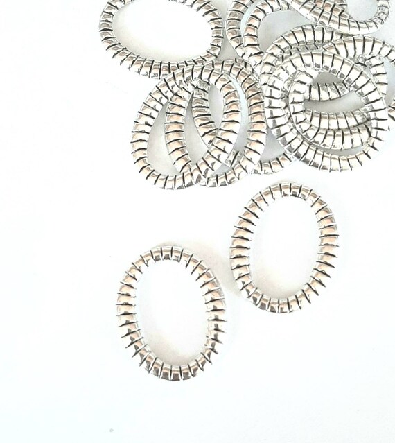 12 Stripe Pattern Rings Oval Shape Linking Rings Jewelry - Etsy