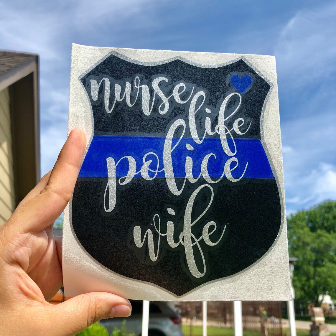 Nurse Life Police Wife Decal Blue Line Decal Police Badge | Etsy