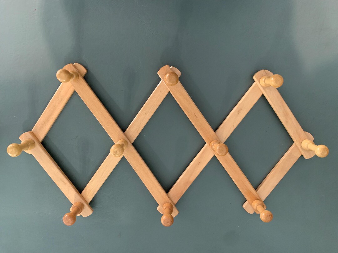 Vtg Wooden Accordion Peg Rack - Etsy