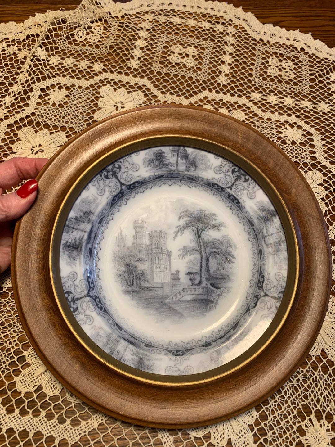 Antique Flow Plate Blue/black Transferware James Edward’s Ironstone Set ...