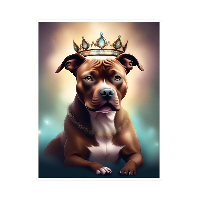 Pit Bull With Tiara and Tutu - Brown 2 - Etsy