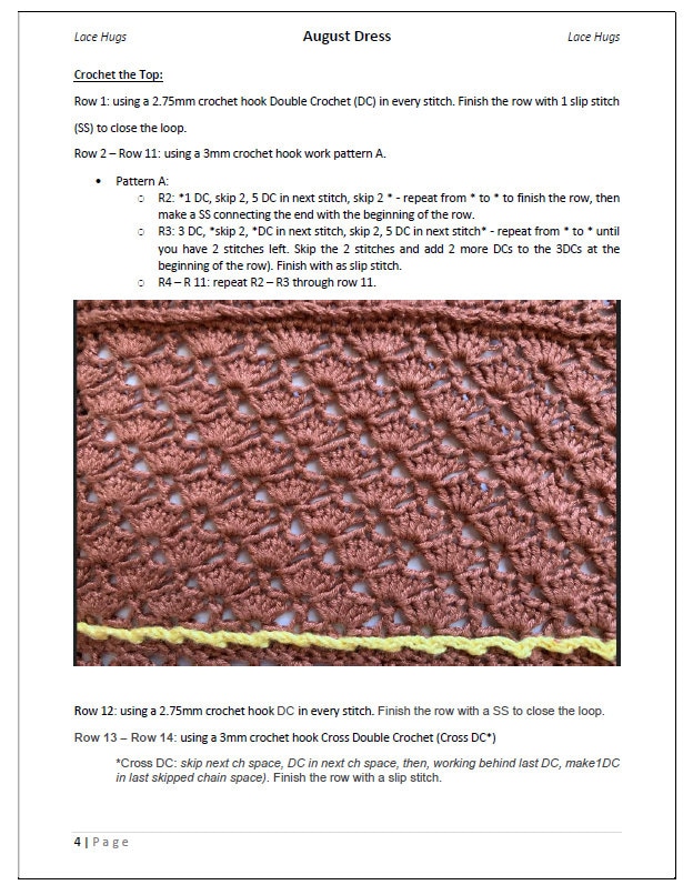 August Dress - Crochet Pattern (in English) - Etsy