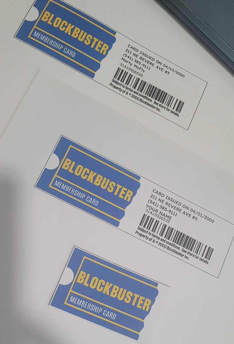 Downloadable Edit-able Blockbuster Membership Card - Etsy