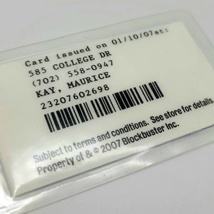 Customized Blockbuster Membership Card - Etsy