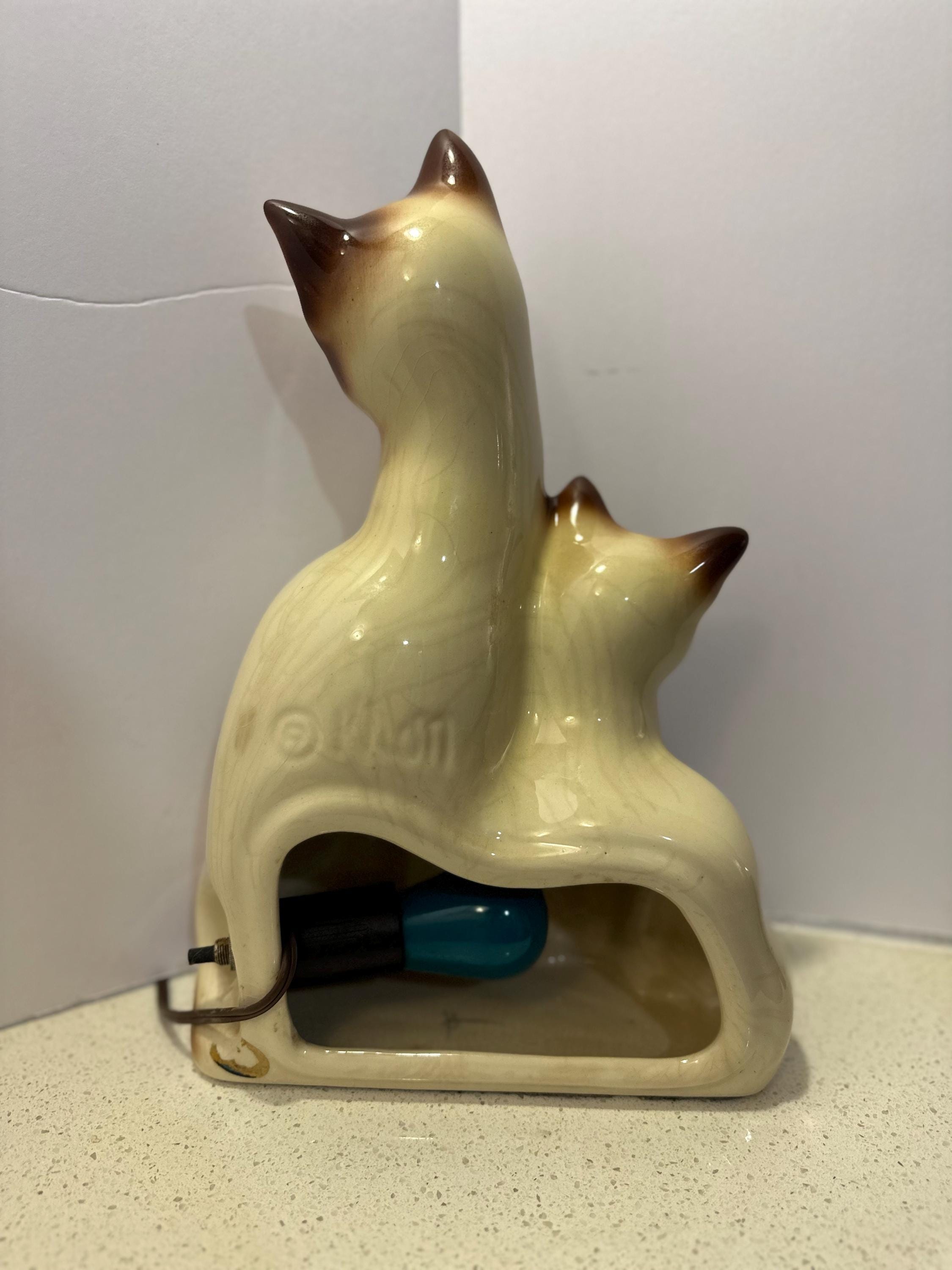 Rare 1950s MCM Siamese Cats by Kron Ceramics TV Lamp - Etsy