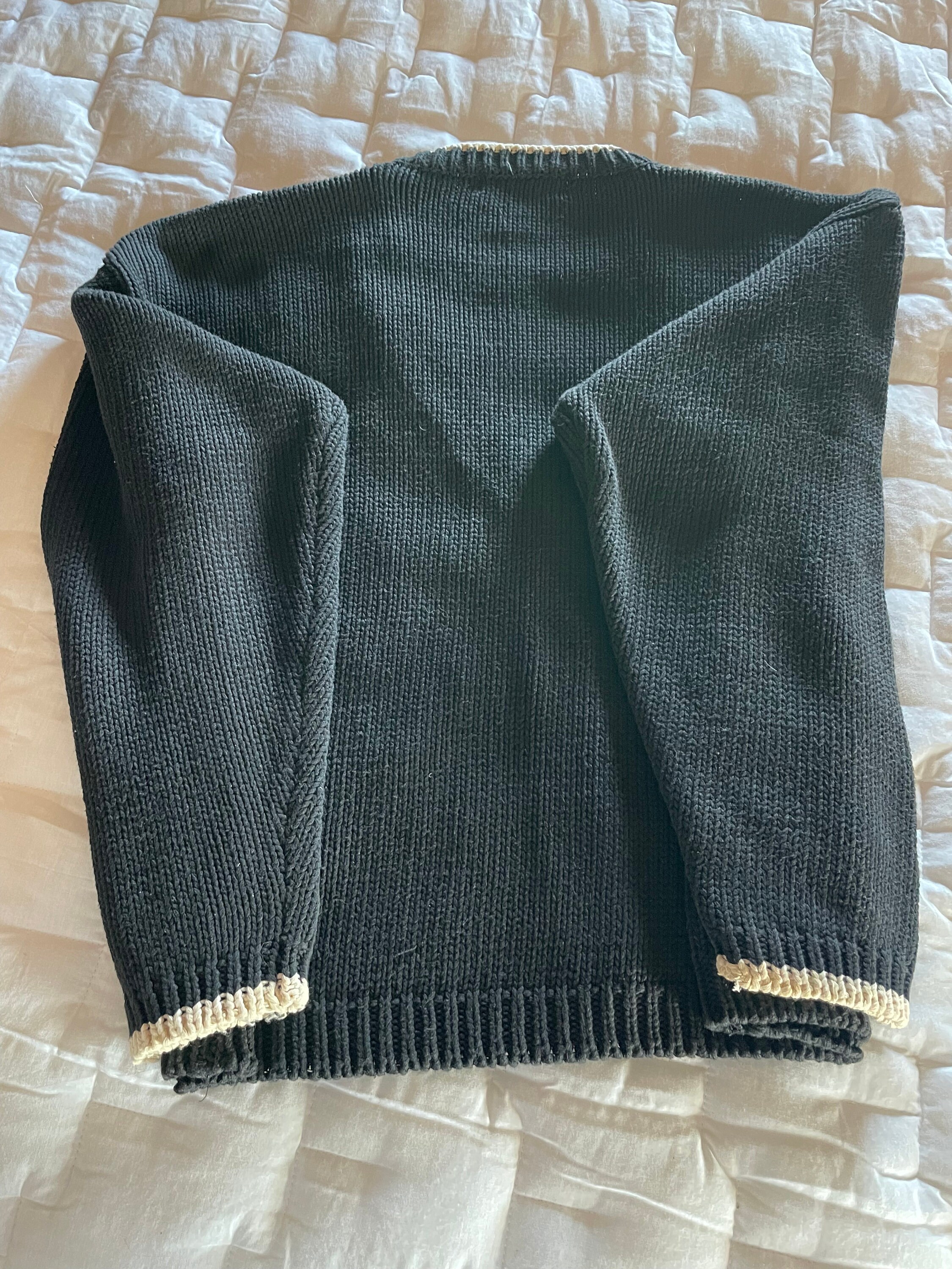 Vintage Beautiful Cambridge “dry Goods”, Black Cotton Knit Cardigan ...