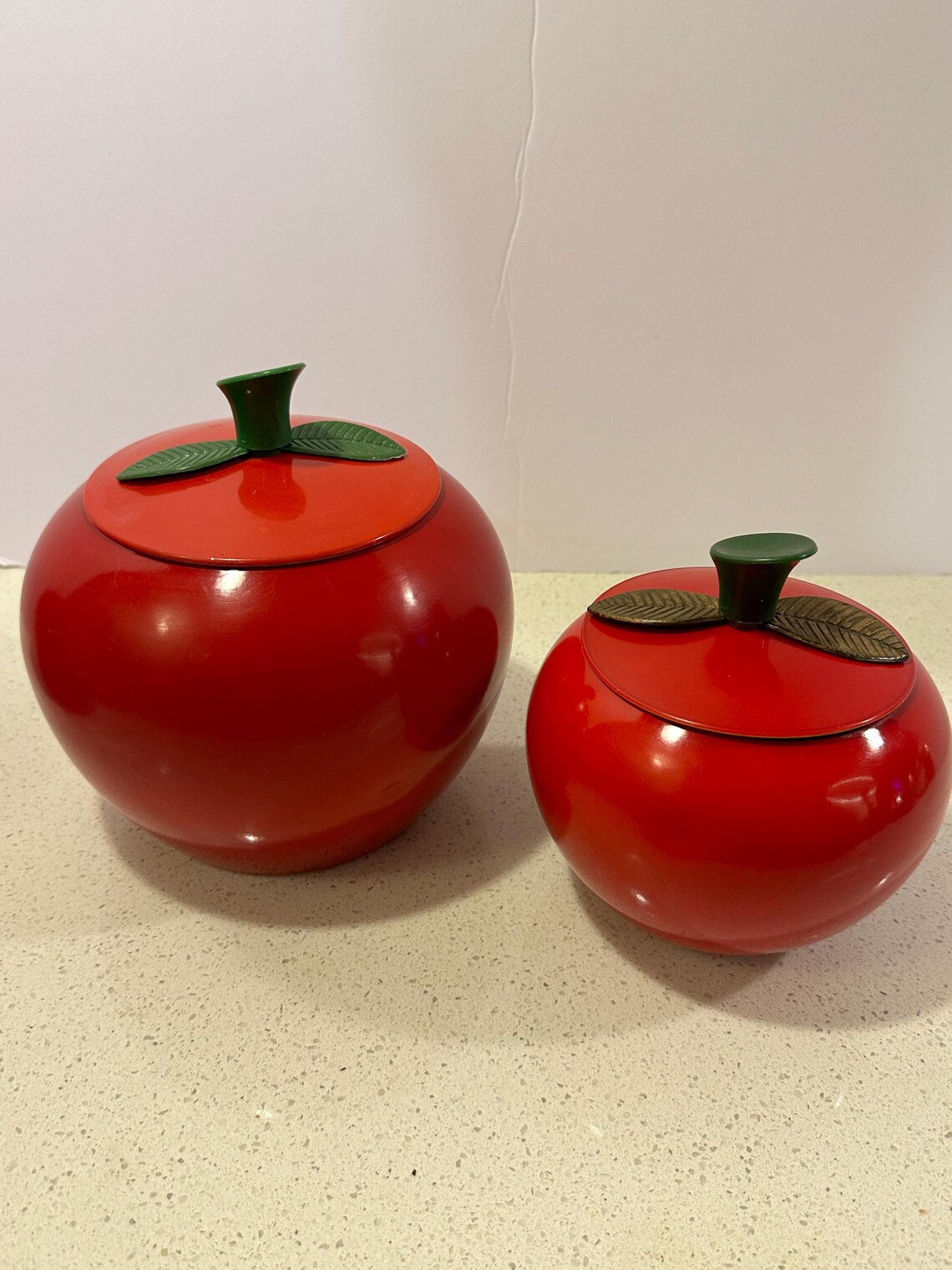 Set of 3 1960s MCM Chrom-ever Red Apple Metal Canister Set - Etsy