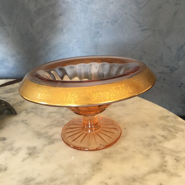 Depression Glass With Gold Trim - Etsy