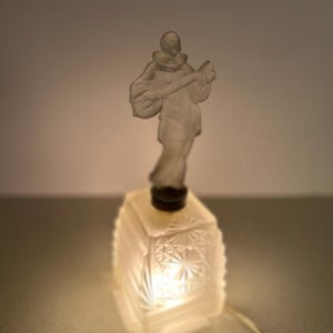 Rare 1920s Art Deco / Art Nouveau Gatsby Antique Frosted Glass Jester ...