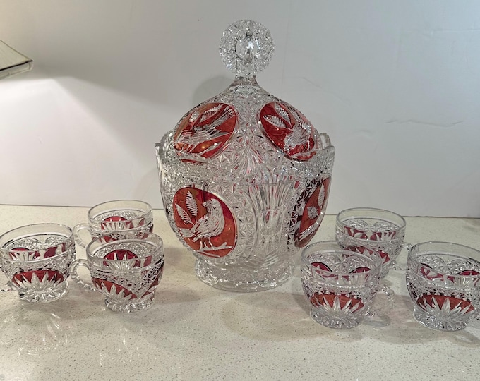 Stunning Rare Hofbauer the Byrdes Collection Lead Crystal 13” Ruby Red ...