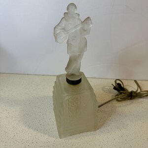 Rare 1920s Art Deco / Art Nouveau Gatsby Antique Frosted Glass Jester ...