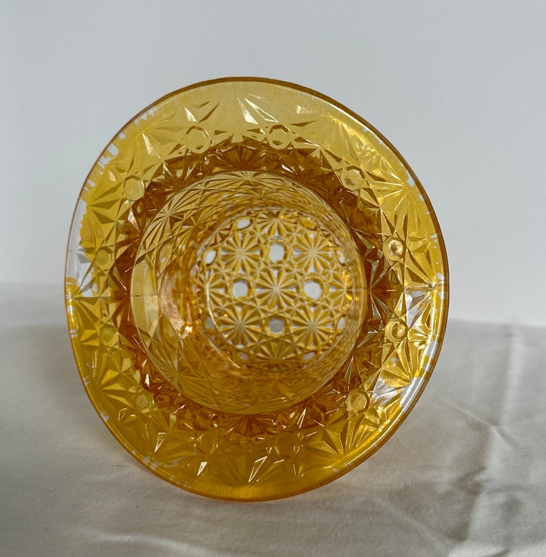 Vintage Large Fenton Daisy & Button Pattern Amber Top Hat - Etsy