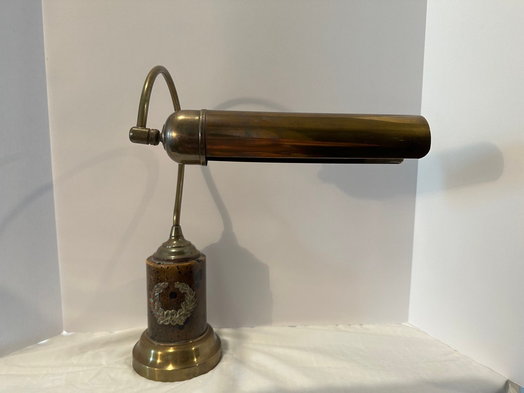 Vintage Traditional American Bank Teller or Library Gooseneck Brass and ...