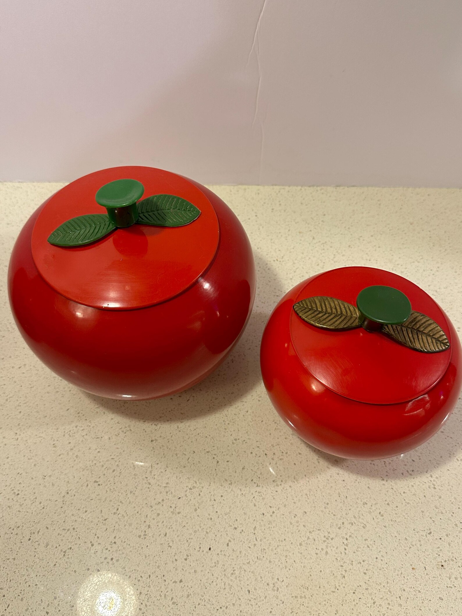 Set of 3 1960s MCM Chrom-ever Red Apple Metal Canister Set - Etsy