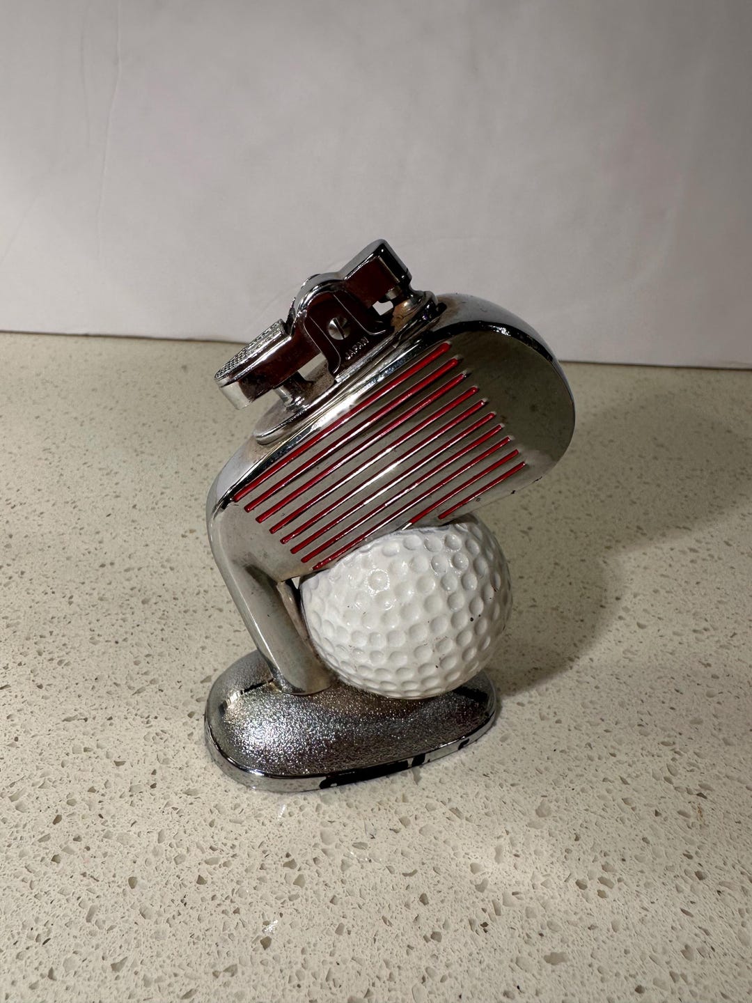 Awesome 1950/60s MCM Red Atriped Golf Club / Golf Ball Table Lighter - Etsy
