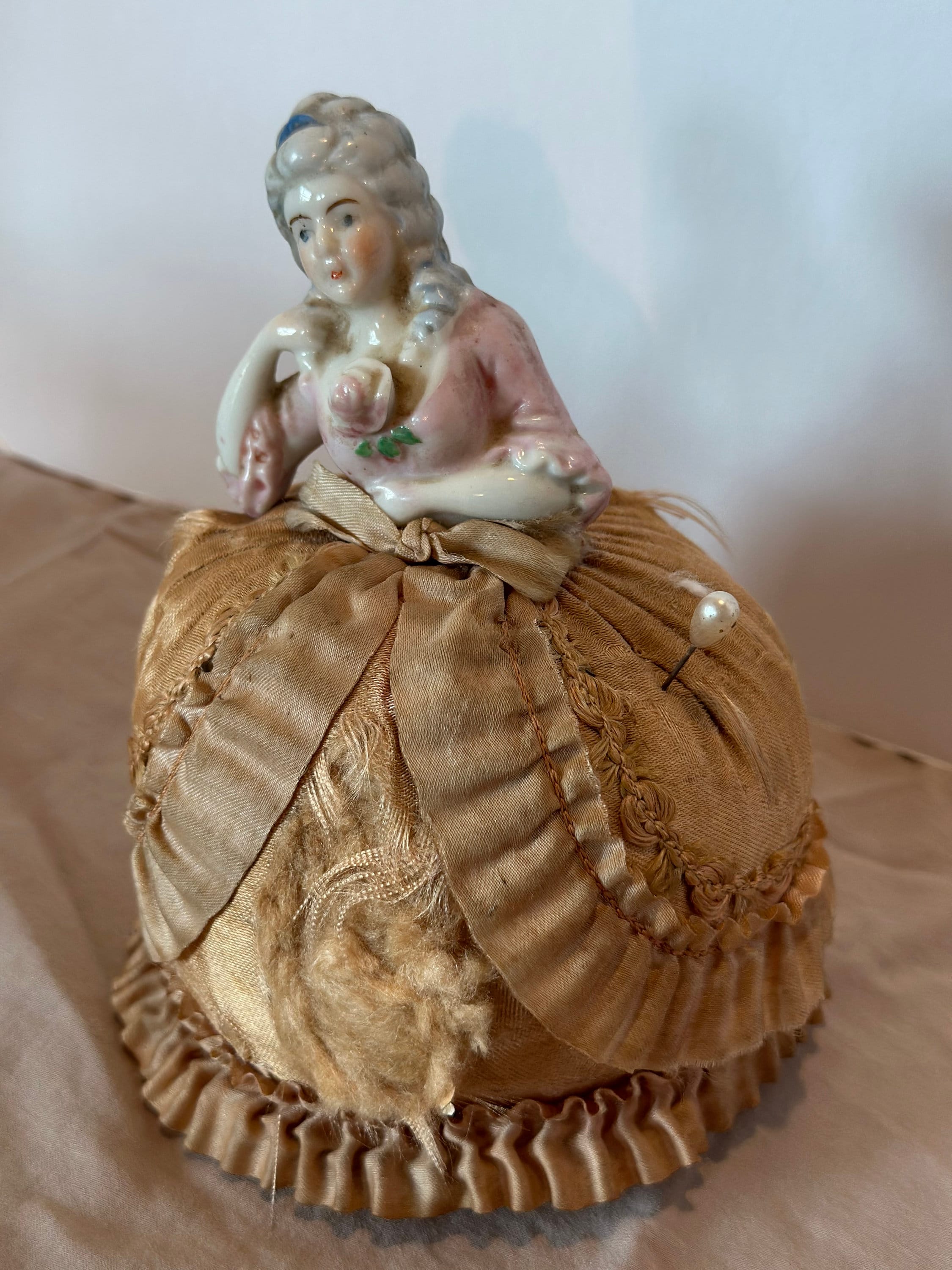 Antique Victorian Porcelain Doll Pin Cushion - Etsy