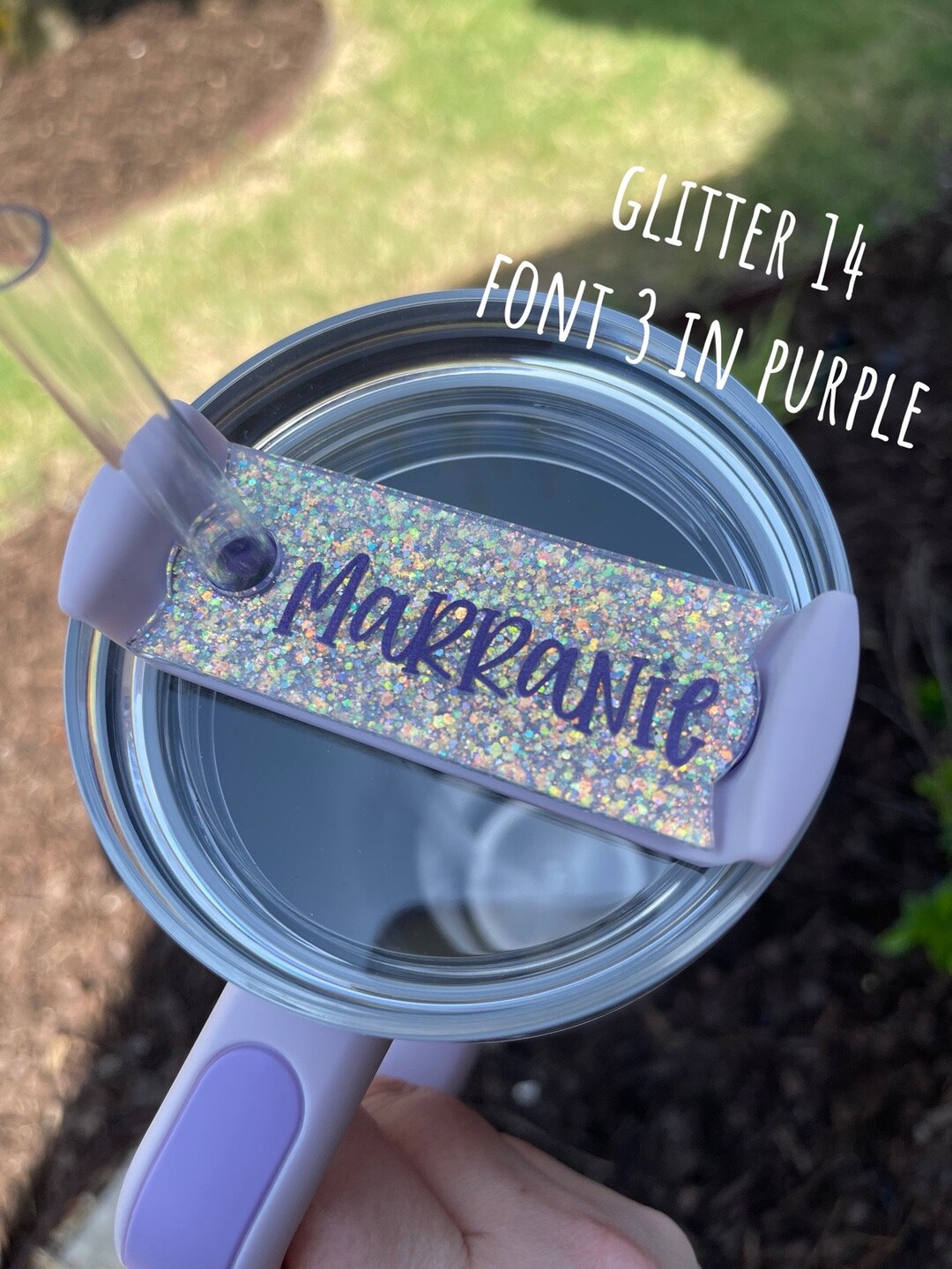 Custom Glittered Acrylic Name Tag/plate for 40oz Stanley H2.O Quencher ...