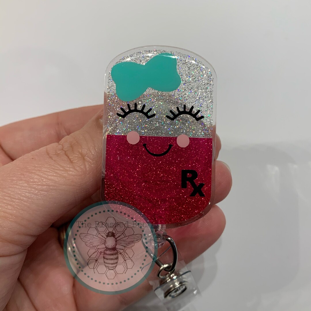 Happy Pill Retractable Badge Reel - Etsy.de