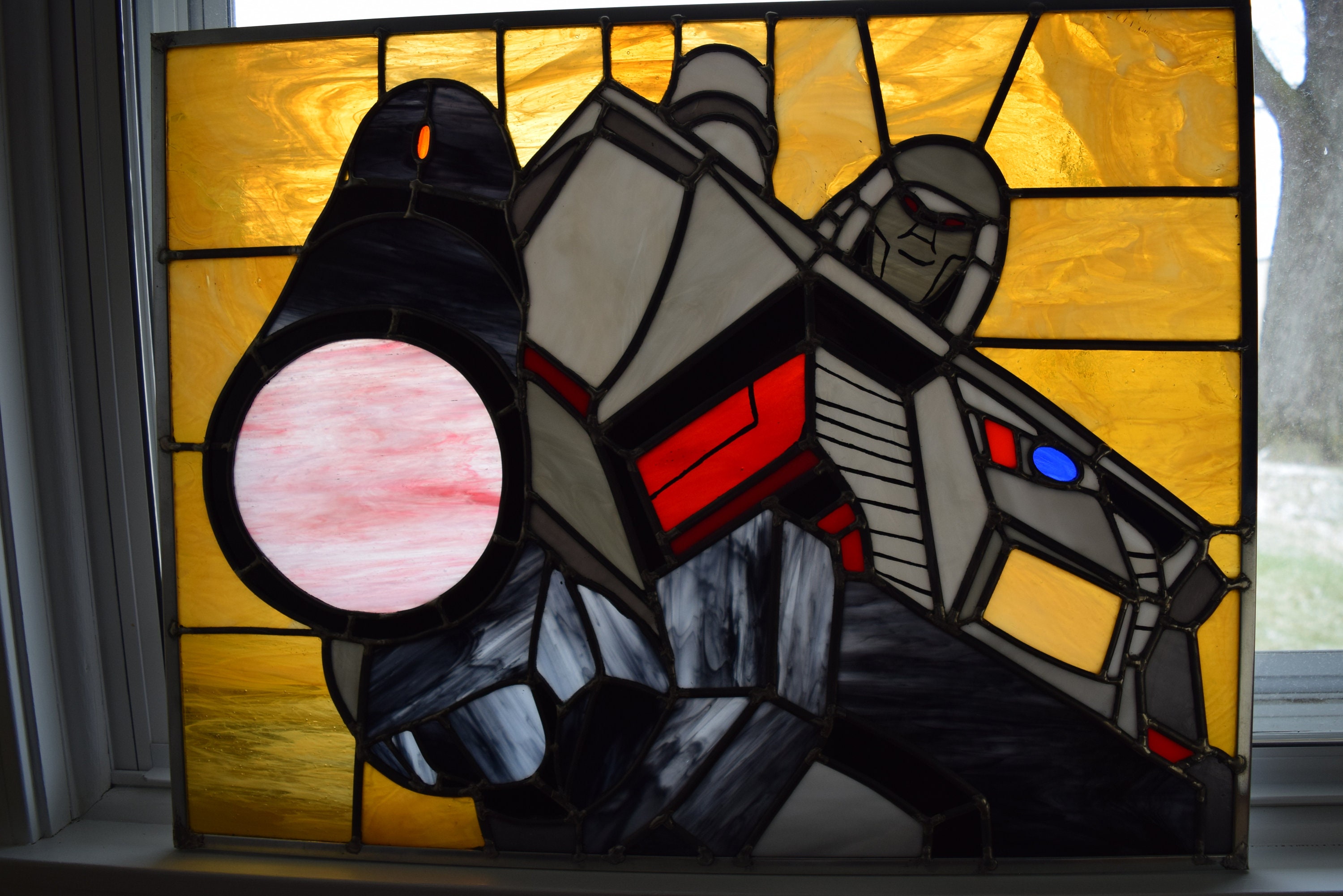 Transformers Megatron Leaded Stained Glass Panel - Etsy