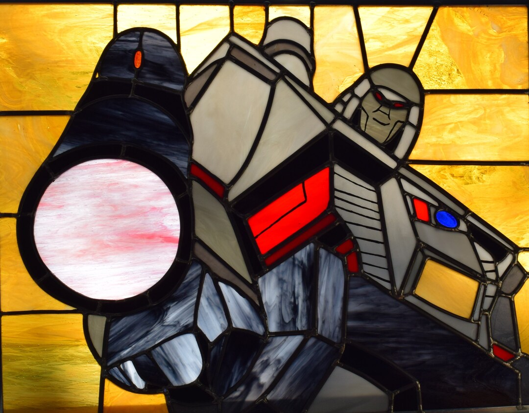 Transformers Megatron Leaded Stained Glass Panel - Etsy
