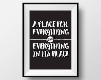 A place for everything and everything in its place Printable | Etsy