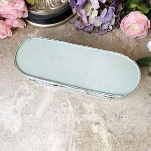 Vintage See Through Cut Metal Scroll Pattern Verdigris Oblong Small ...