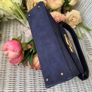 Vintage MASTERCRAFT 70s Purple Nubuck Leather Shoulder and Handbag With ...