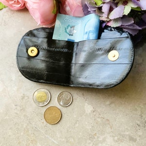 Vintage Small Black Genuine Heel Skin Wallet, Elegant Paper Money and ...