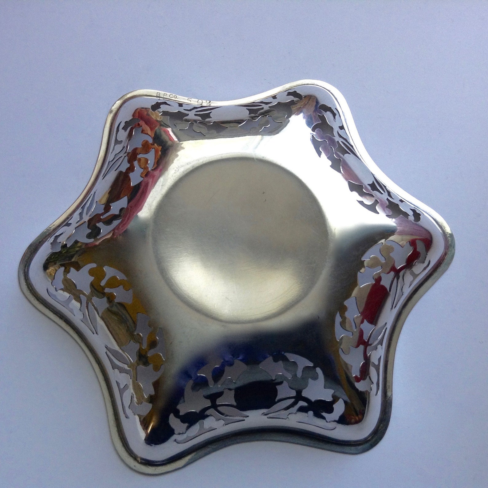 Vintage Silverplate Star Design Little Tray Floral Cutwork - Etsy UK