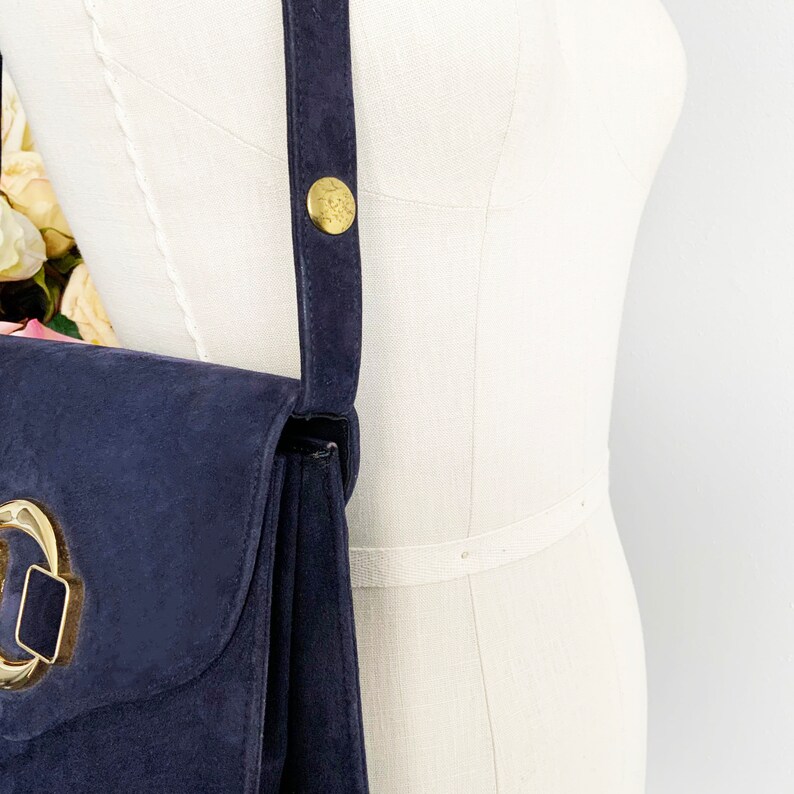 Vintage MASTERCRAFT 70s Purple Nubuck Leather Shoulder and Handbag With ...