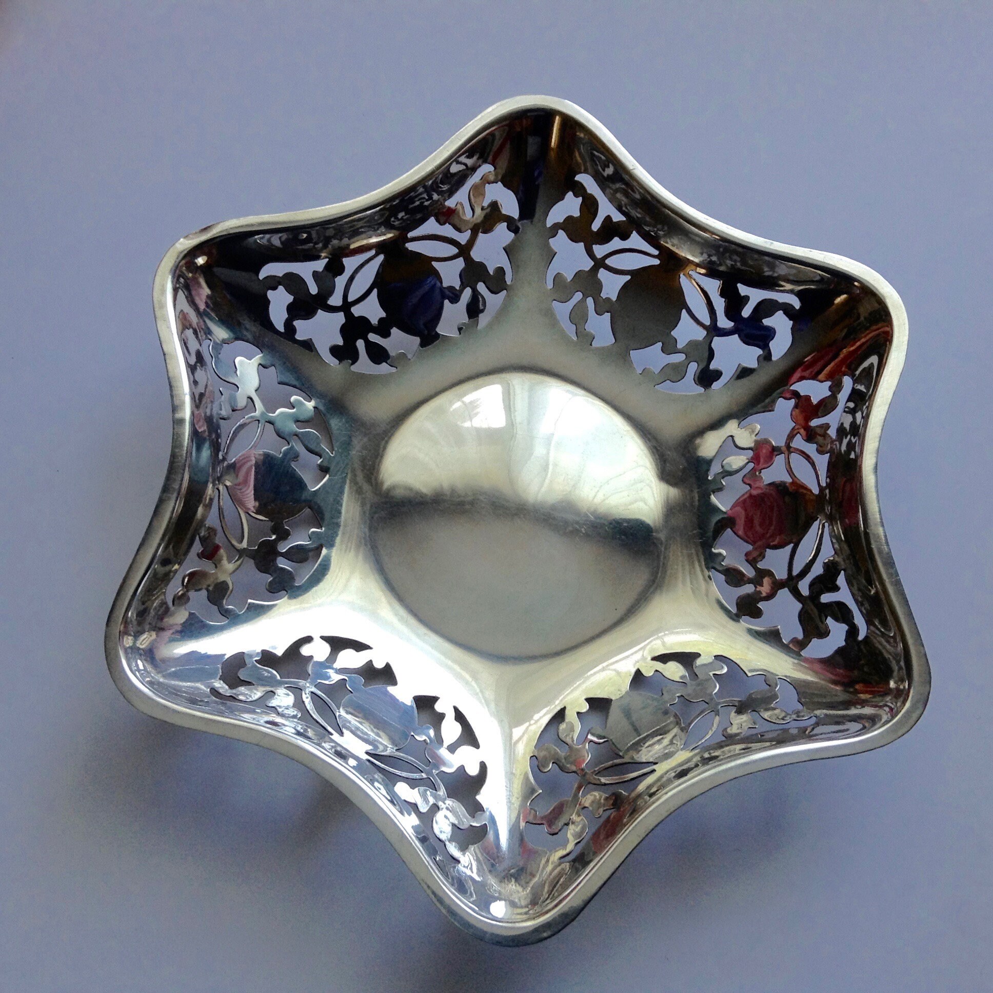 Vintage Silverplate Star Design Little Tray Floral Cutwork - Etsy UK
