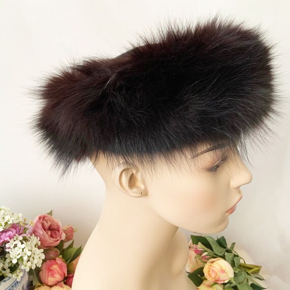 Vintage Kates Black Fur Pill Box Hat, Formal Winter H… - Gem