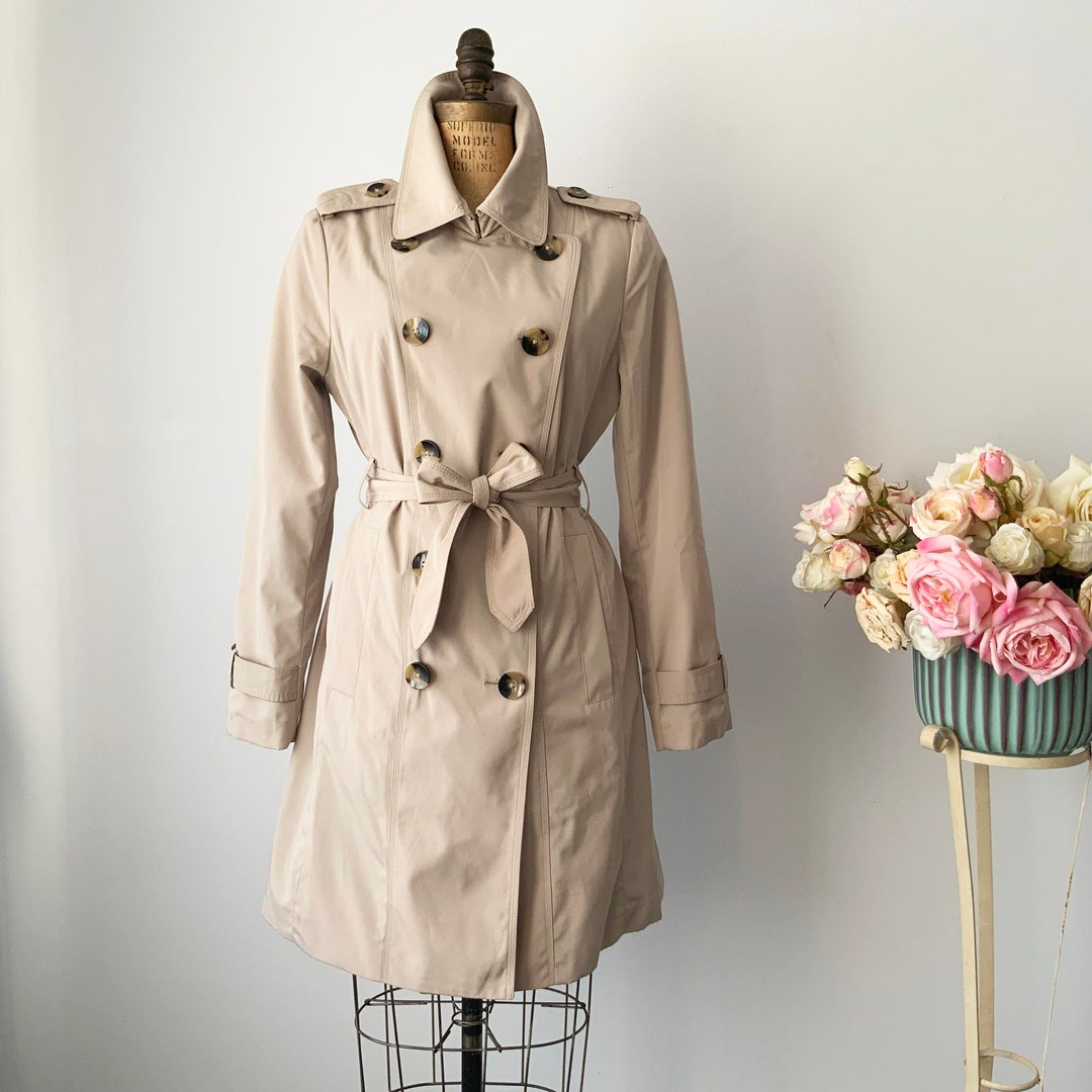 LONDON FOG Beige Short Trench Coat, Elegant Rain Coat - Etsy