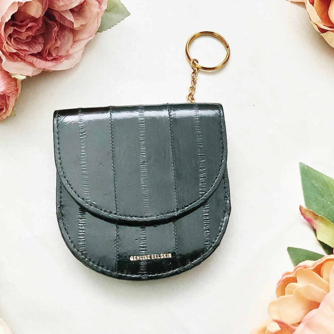 Vintage Small Black Genuine Heel Skin Wallet, Elegant Paper Money and ...